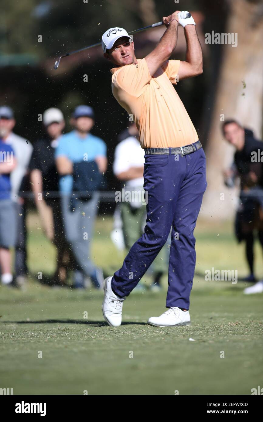 February 17, 2018 Los Angeles, CA..Sam Saunders plays his shot from the ...