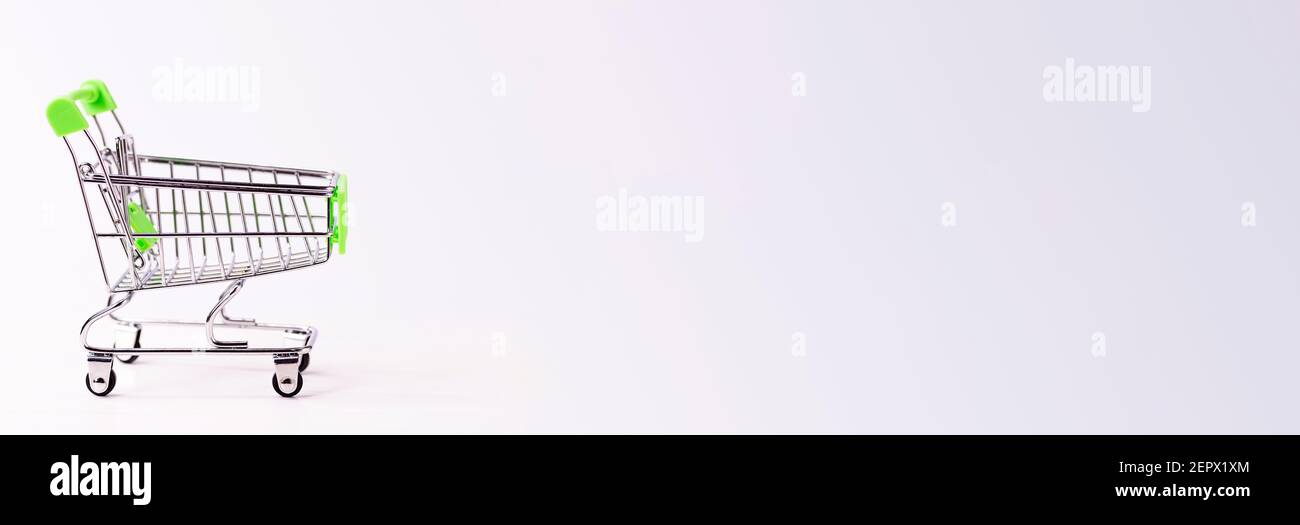 Shopping cart isolated on white background with place for text Stock ...