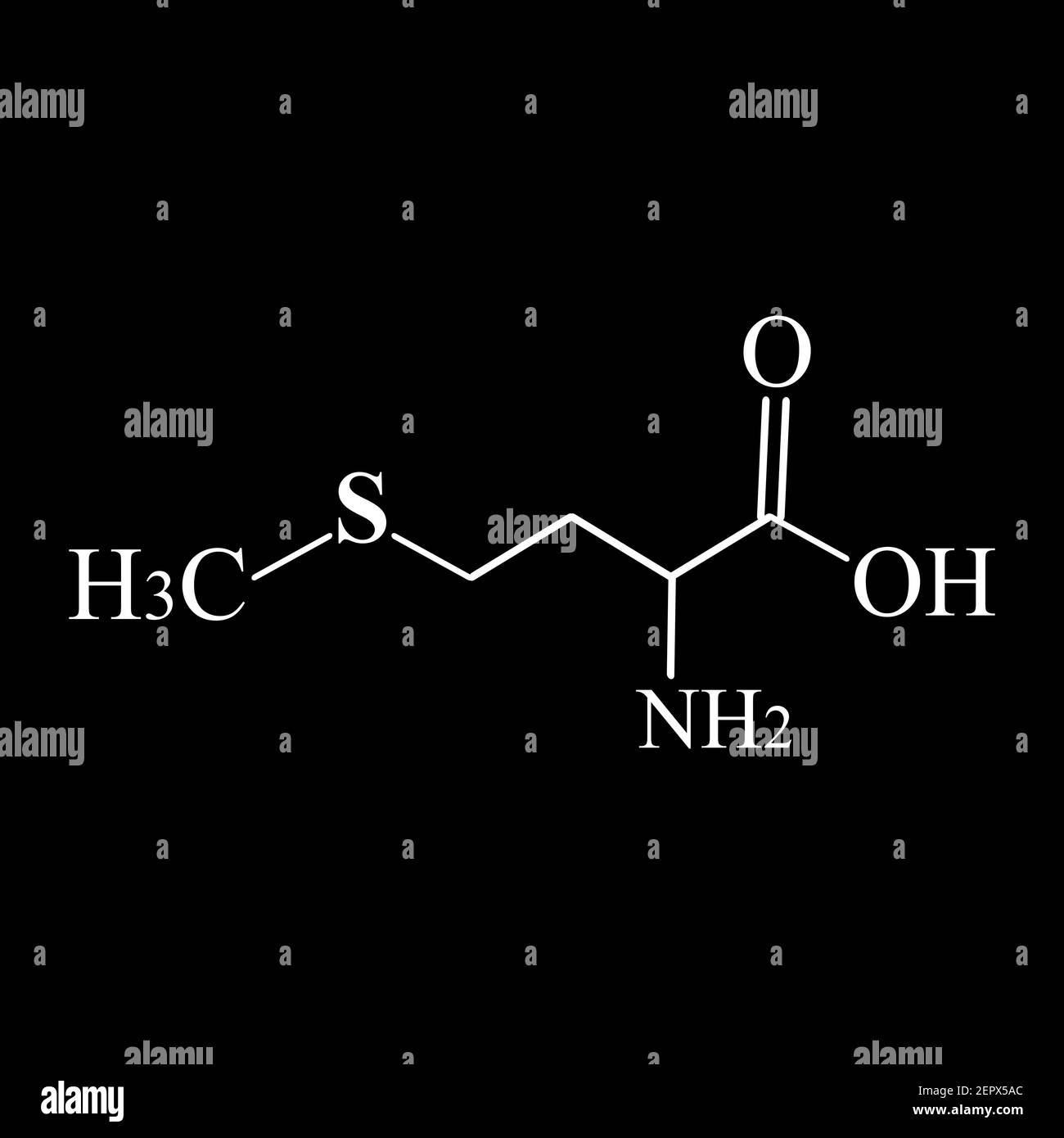 Methionine is an amino acid. Chemical molecular formula of methionine ...