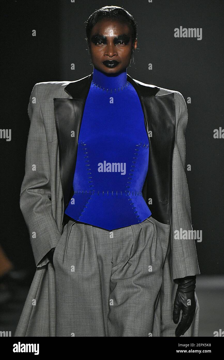 Model Debra Shaw walks on the runway during the Gareth Pugh Fashion ...