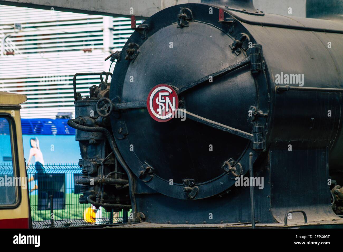 Reims France February 27, 2021 Ancien Wladimir locomotive parked at the ...