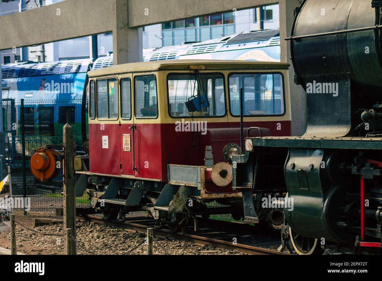 Reims France February 27, 2021 Ancien Wladimir locomotive parked at the ...