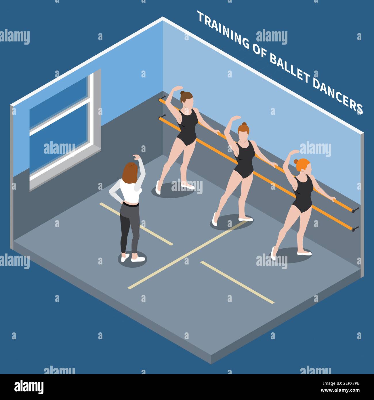 Training of ballet dancers, barre exercises, isometric composition on ...