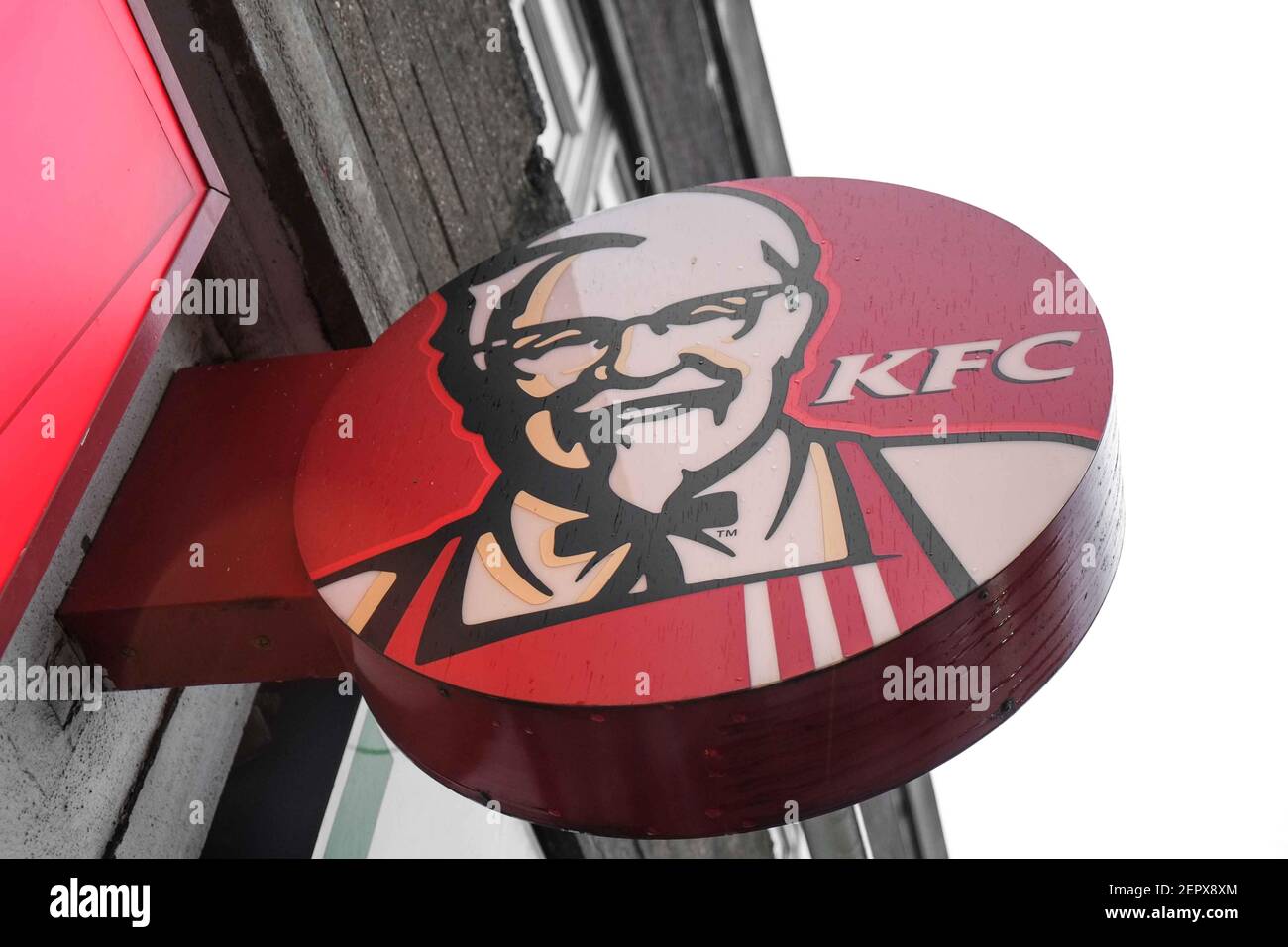 Sign outside a KFC restuarant in Woolwich London, UK on February 19 ...