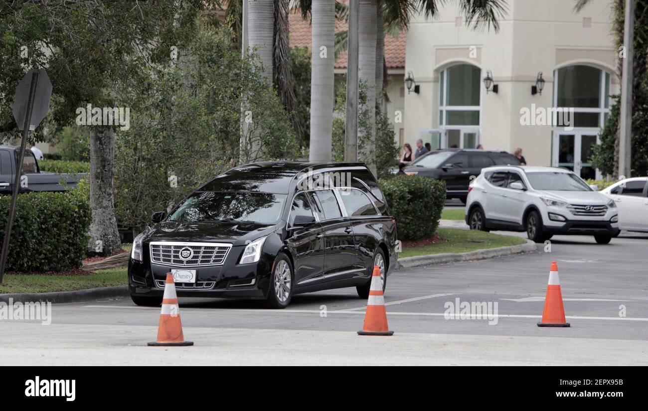 A hearse containing the remains of Luke Hoyer, one of the 17 victims of ...