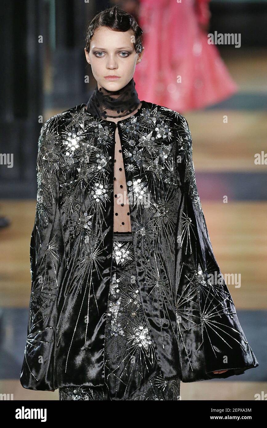 Model Anniek Verfaille walks on the runway during the Erdem Fashion ...