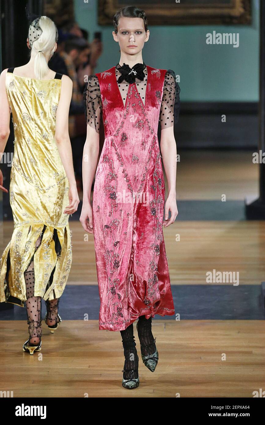 Model Daniela Kocianova walks on the runway during the Erdem Fashion ...