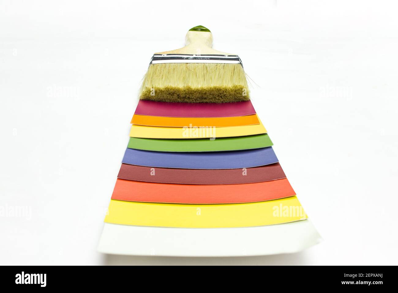 Clean brush and paint color choice template on white background with ...
