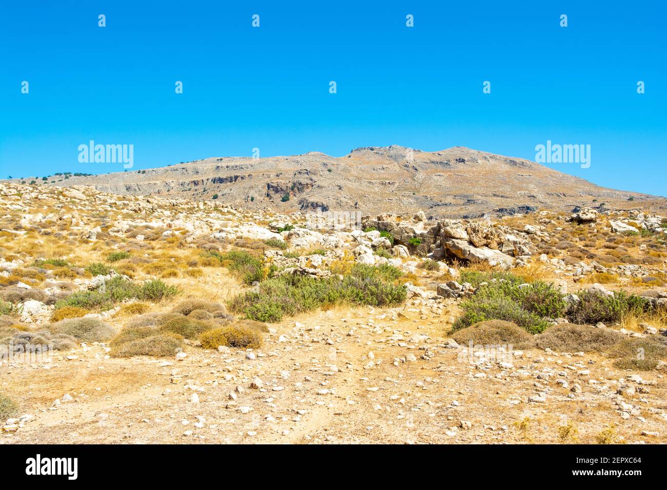 Landscape of gorge in Rhodes island with rock and mountain Stock Photo ...