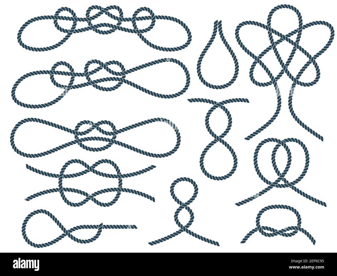 Set of nautical rope knots. Marine rope knot Stock Vector Image & Art ...