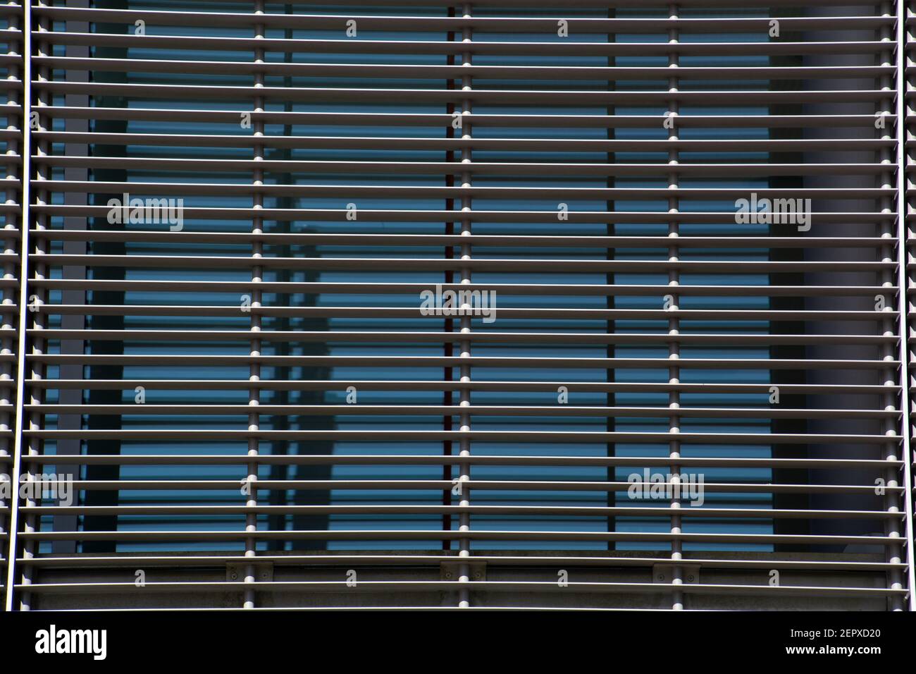 Close-up luxury Long metal blinds of a modern glass facade office ...
