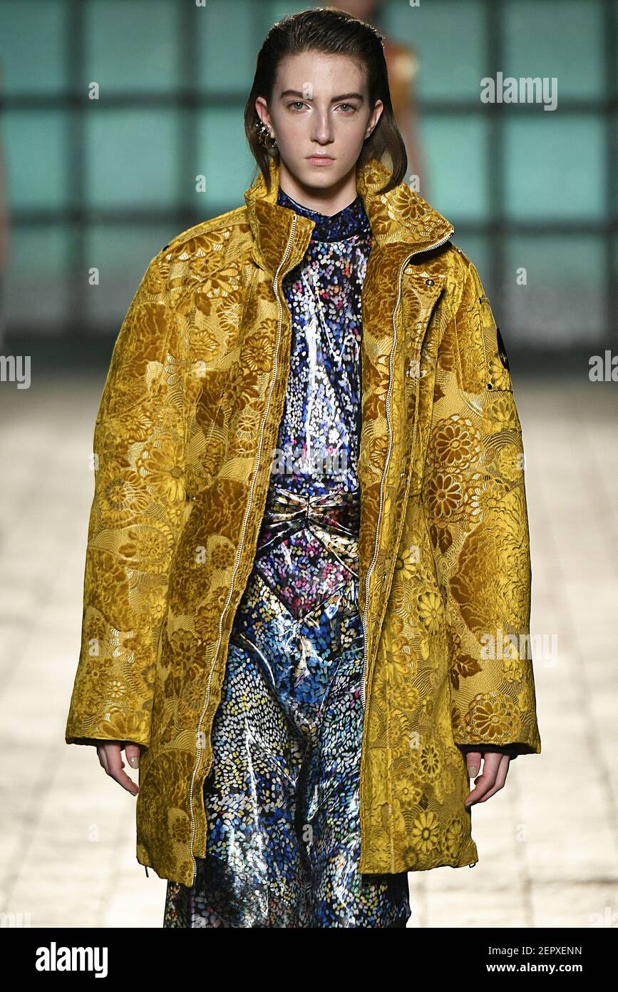 Model Evelyn Nagy walks on the runway during the Mary Zatrantzou ...