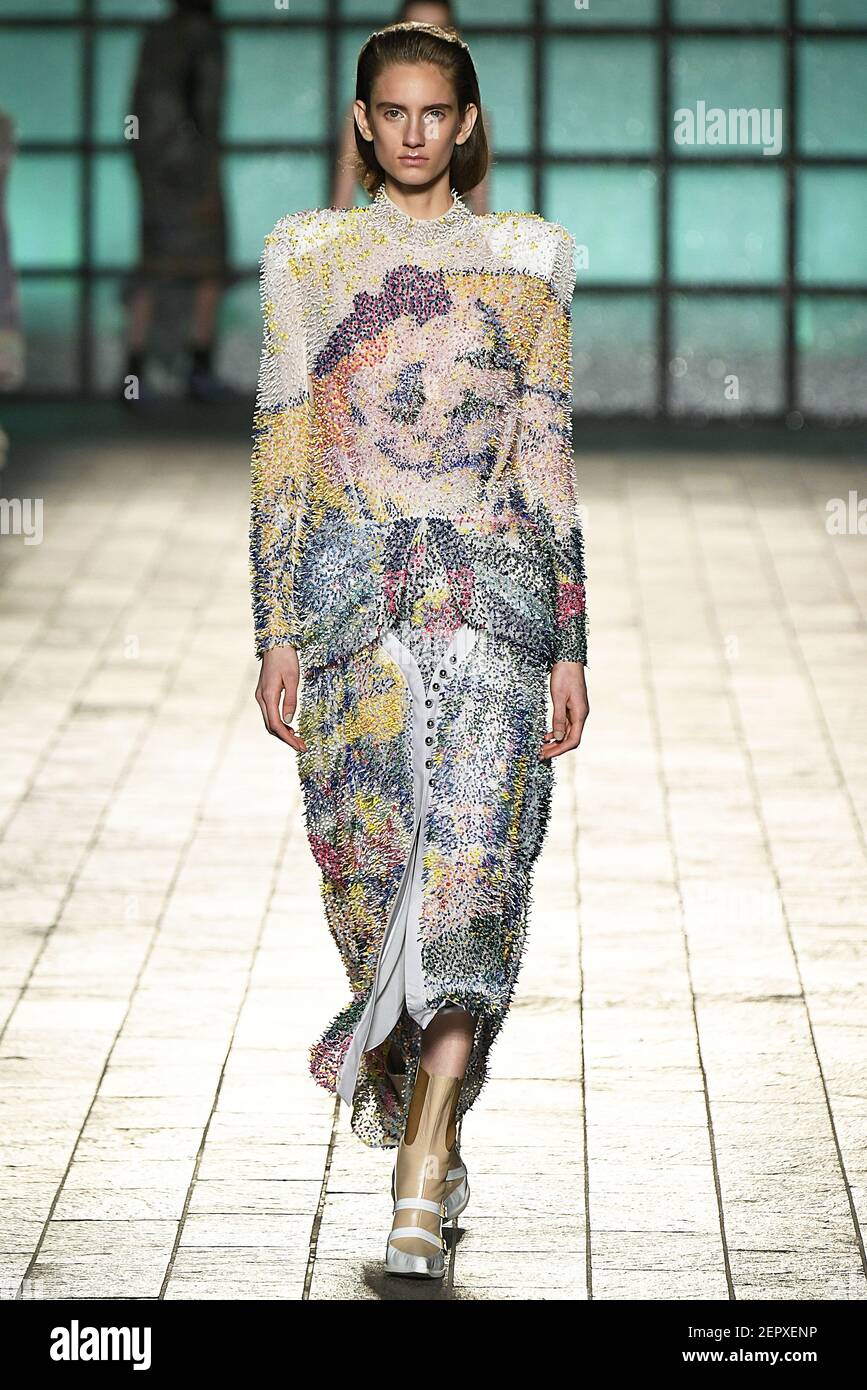 Model Sarah Berger walks on the runway during the Mary Zatrantzou ...