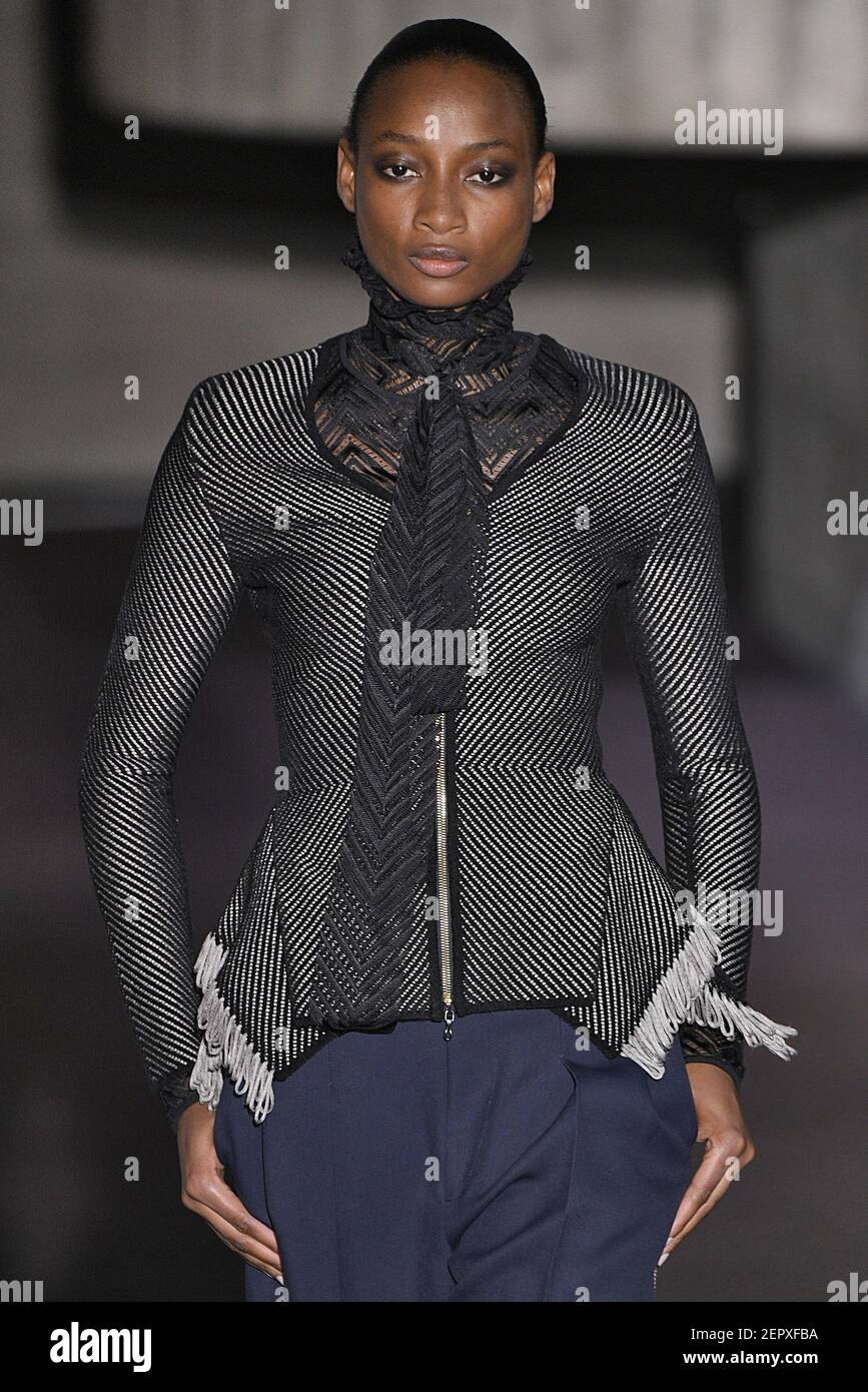 Model Shena Moulton walks on the runway during the Roland Mouret ...