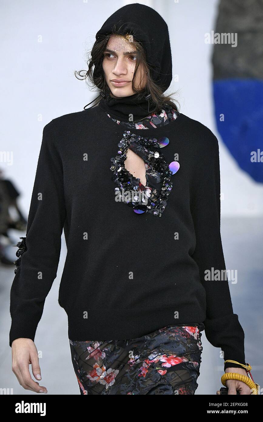 Model Linda Helena walks on the runway during the Preen by Thornton ...