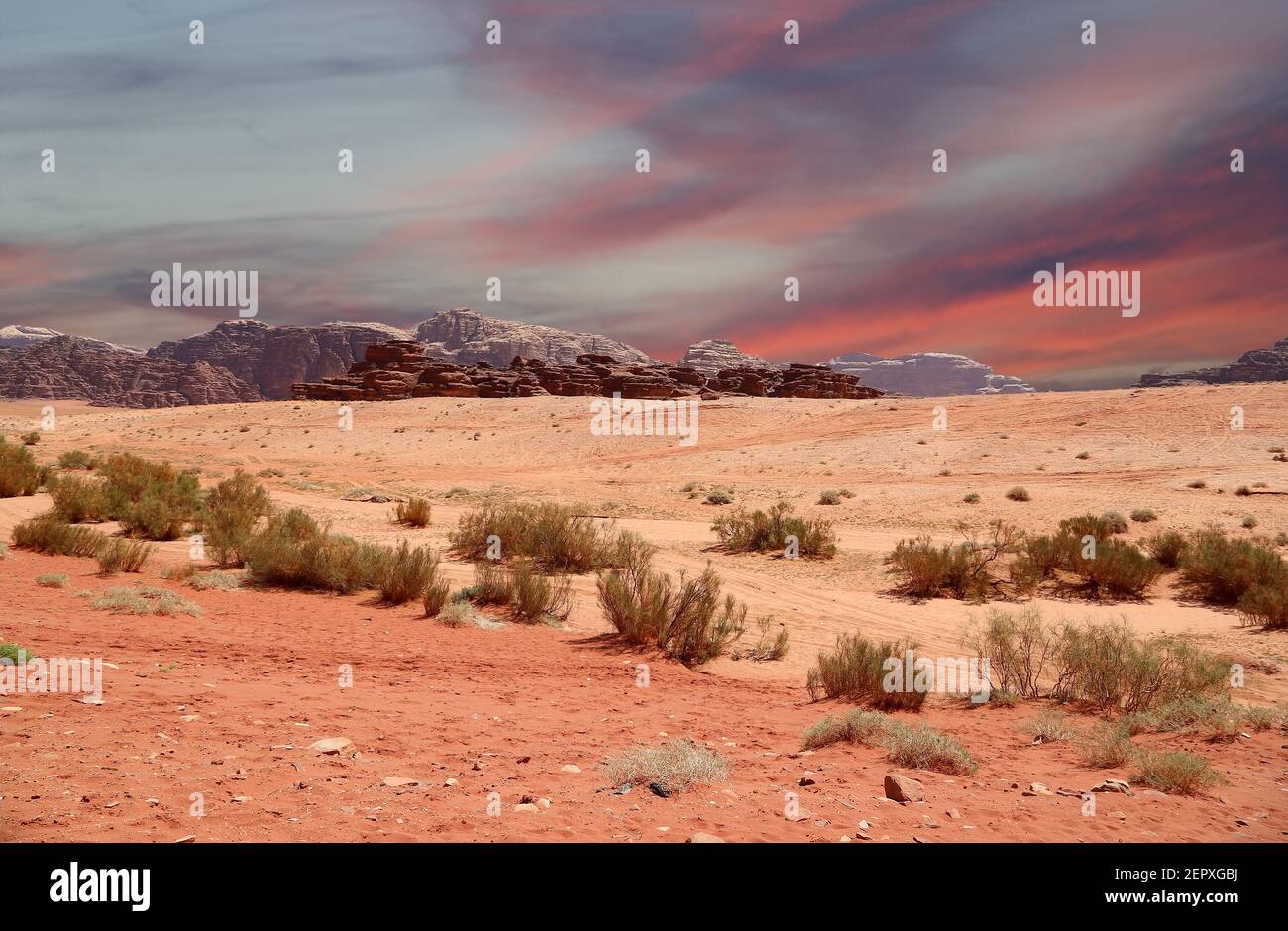Wadi Rum Desert also known as The Valley of the Moon is a valley cut ...