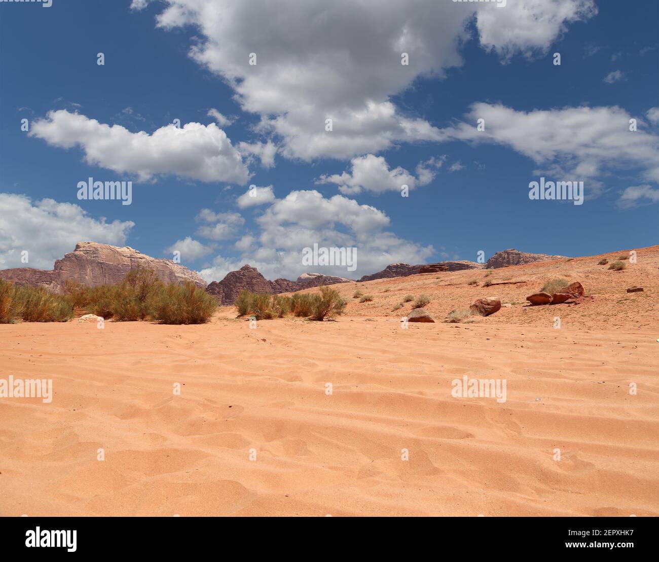 Wadi Rum Desert also known as The Valley of the Moon is a valley cut ...