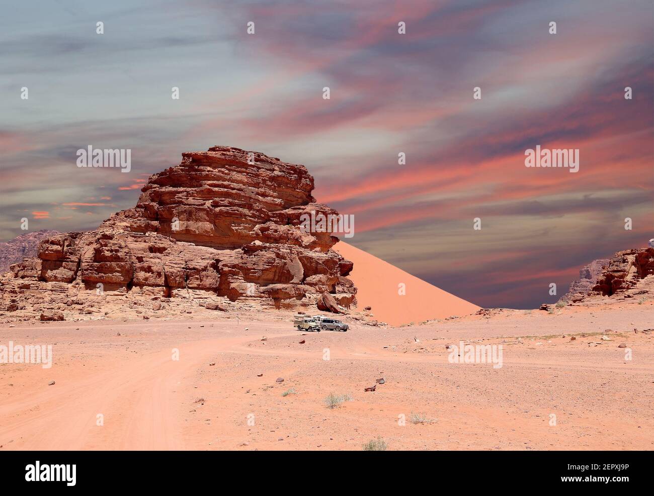 Wadi Rum Desert also known as The Valley of the Moon is a valley cut ...