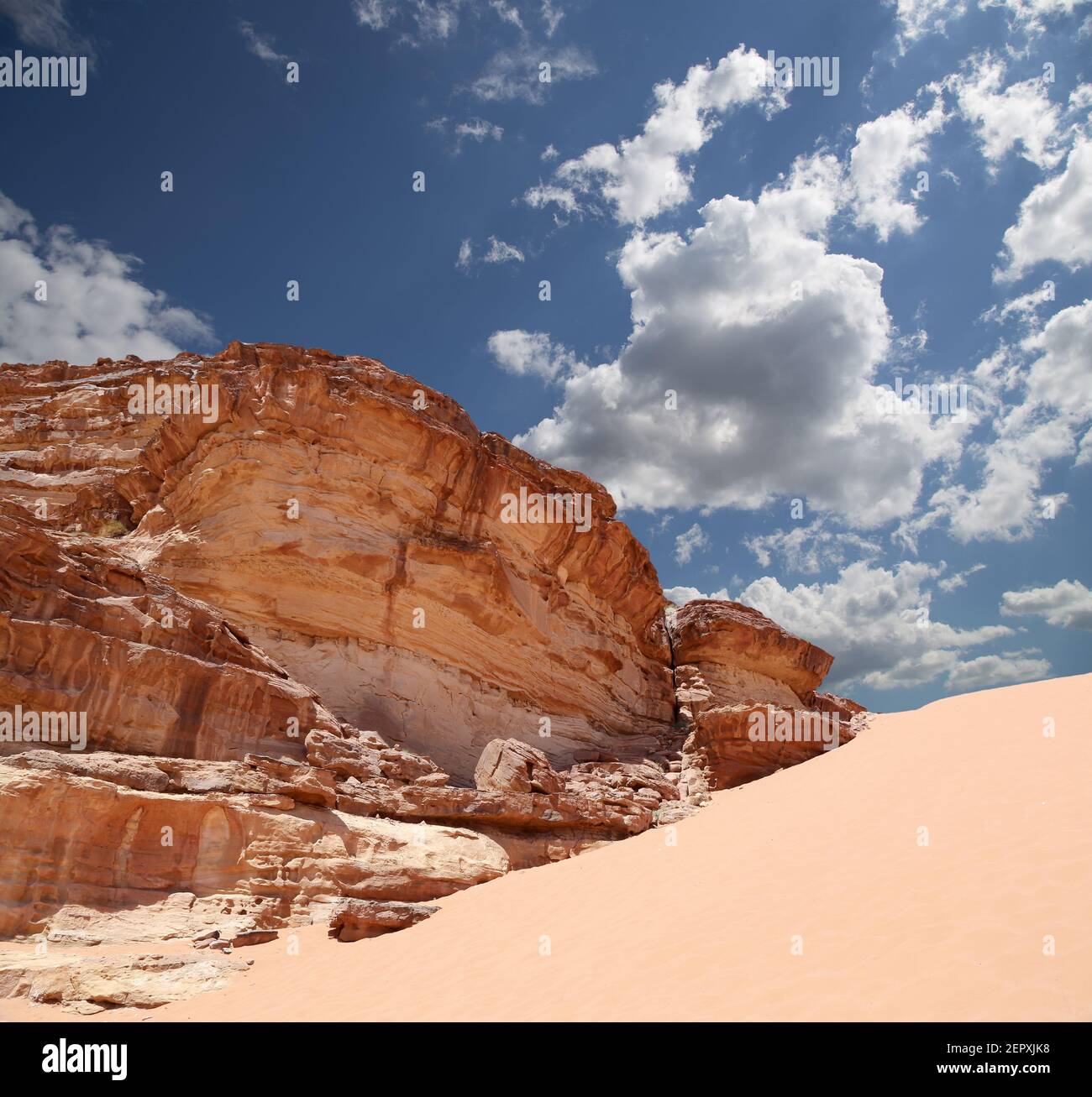 Wadi Rum Desert also known as The Valley of the Moon is a valley cut ...