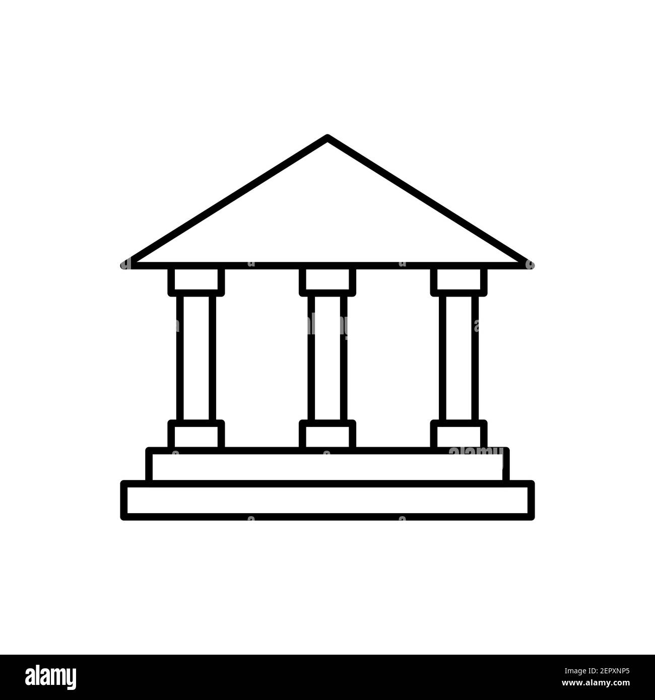 Bank line icon. University linear sign. Building with columns outline ...