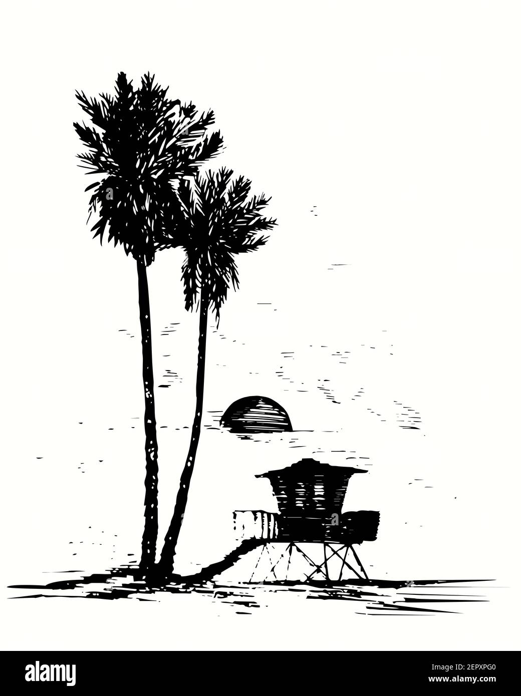 Ocean coconut trees in Cut Out Stock Images & Pictures - Alamy