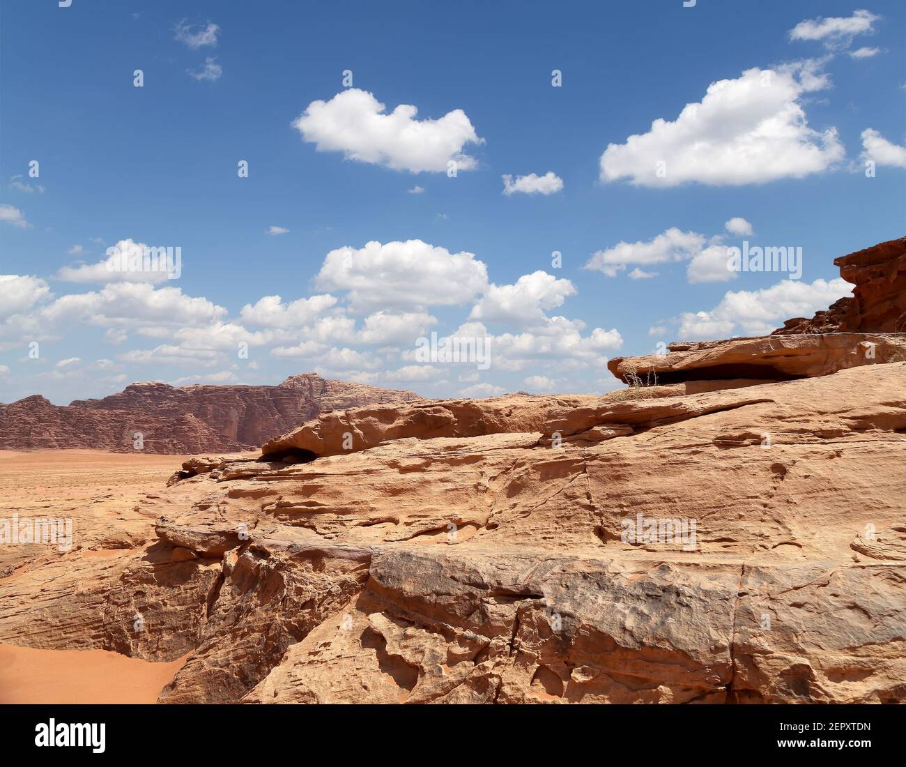 Wadi Rum Desert also known as The Valley of the Moon is a valley cut ...