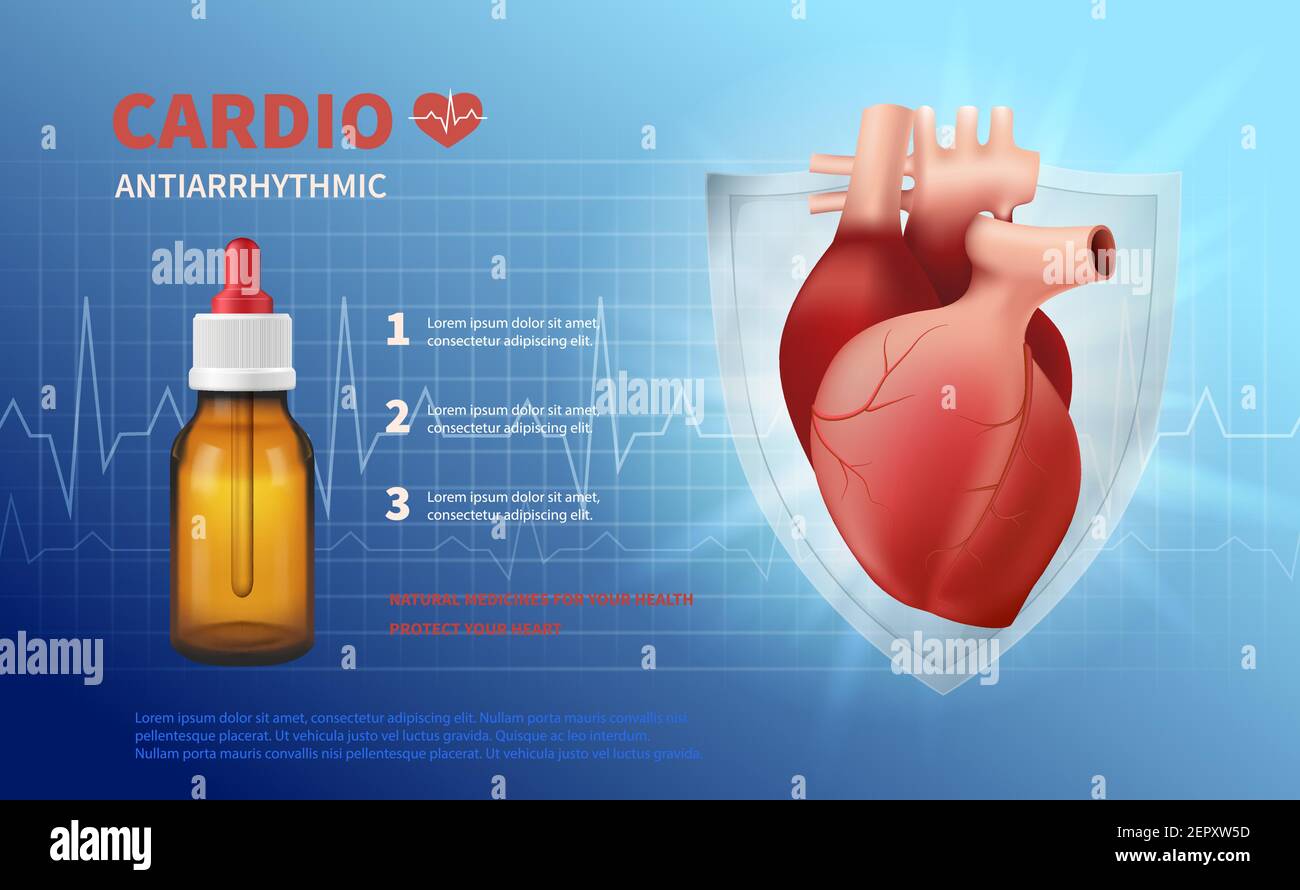 Cardio anti arrhythmic poster with natural medicines advertising and ...