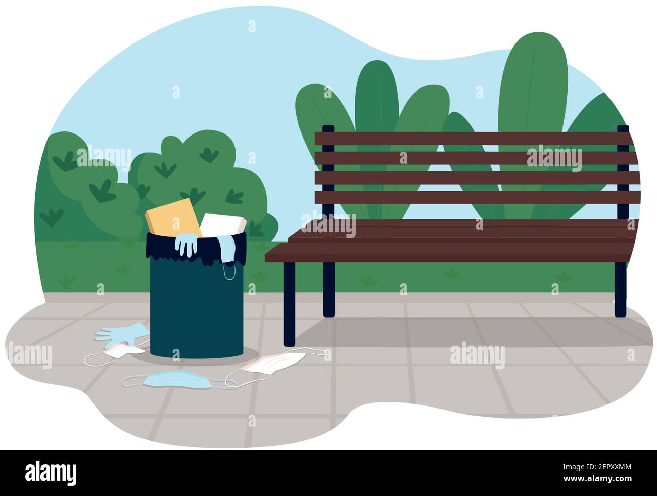 Park pollution 2D vector web banner, poster Stock Vector Image & Art ...