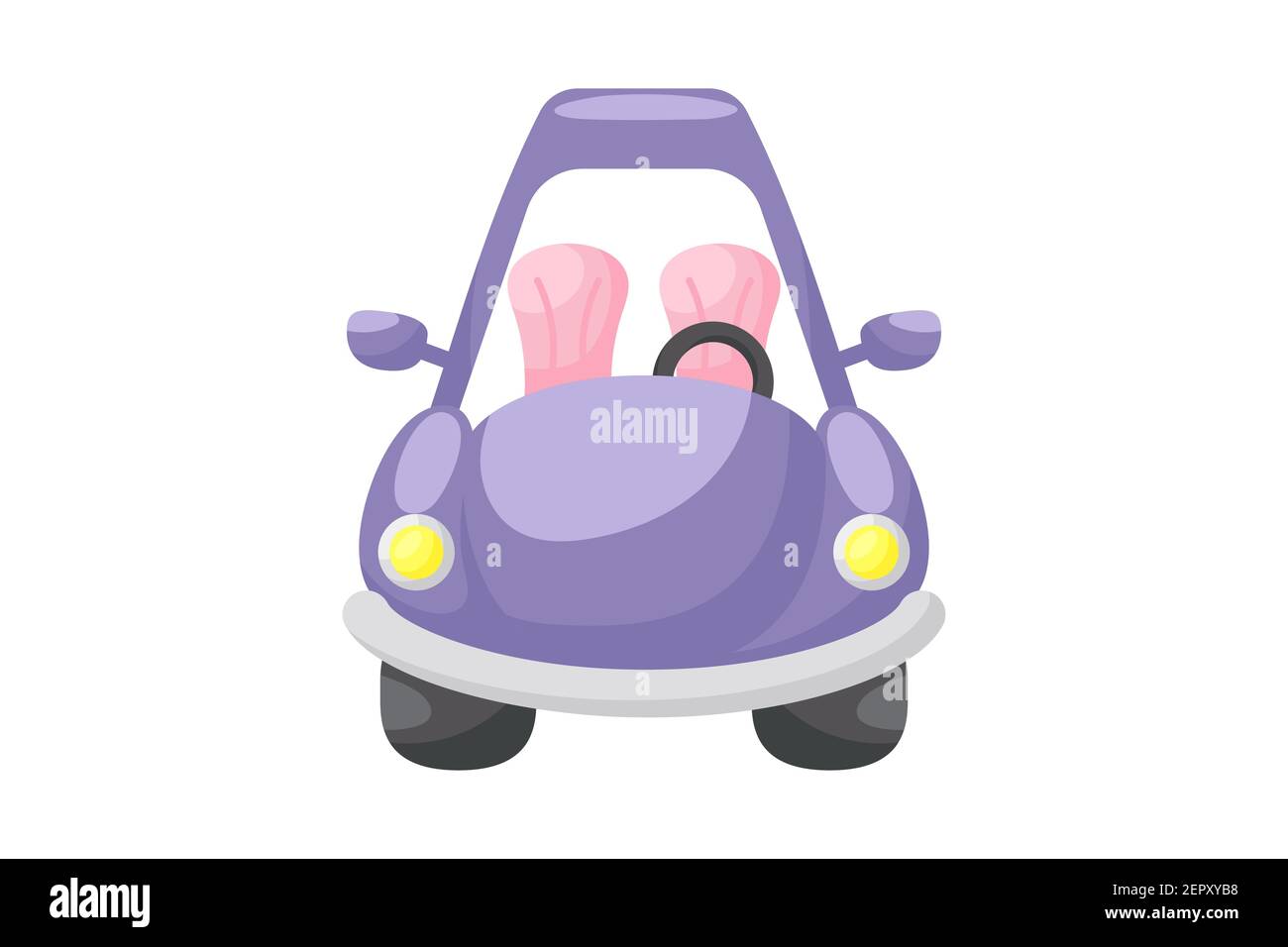 Cute violet car on white background. Cartoon transport for kids cards ...