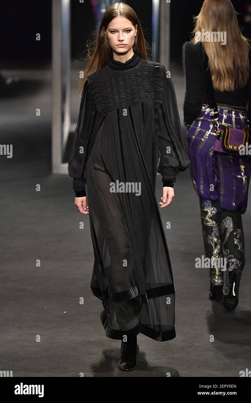 Model Faretta walks on the runway during the Alberta Ferretti Fashion ...