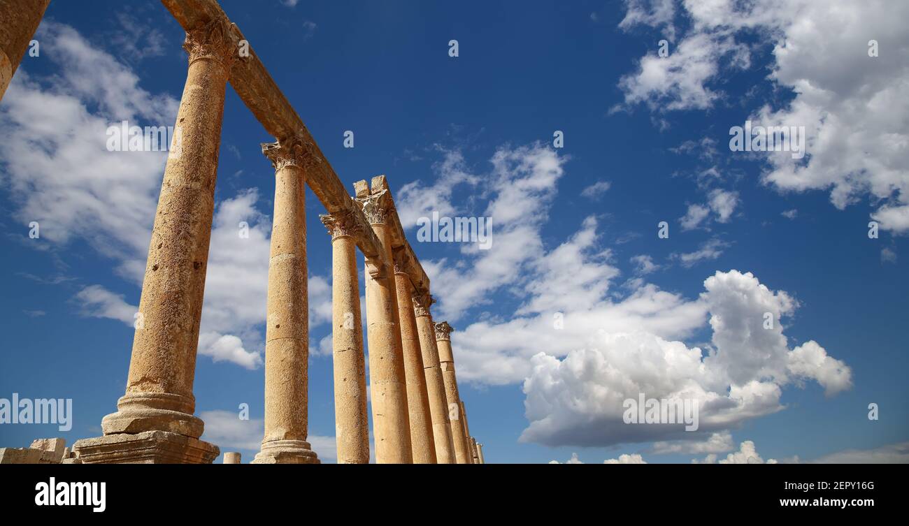 Roman Columns in the Jordanian city of Jerash (Gerasa of Antiquity ...