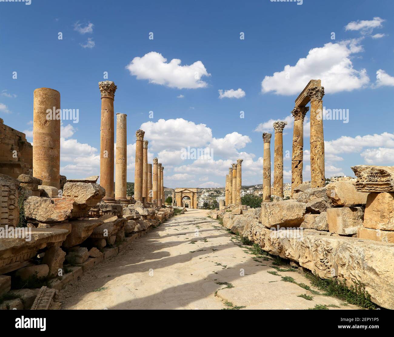 Roman ruins in the Jordanian city of Jerash (Gerasa of Antiquity ...