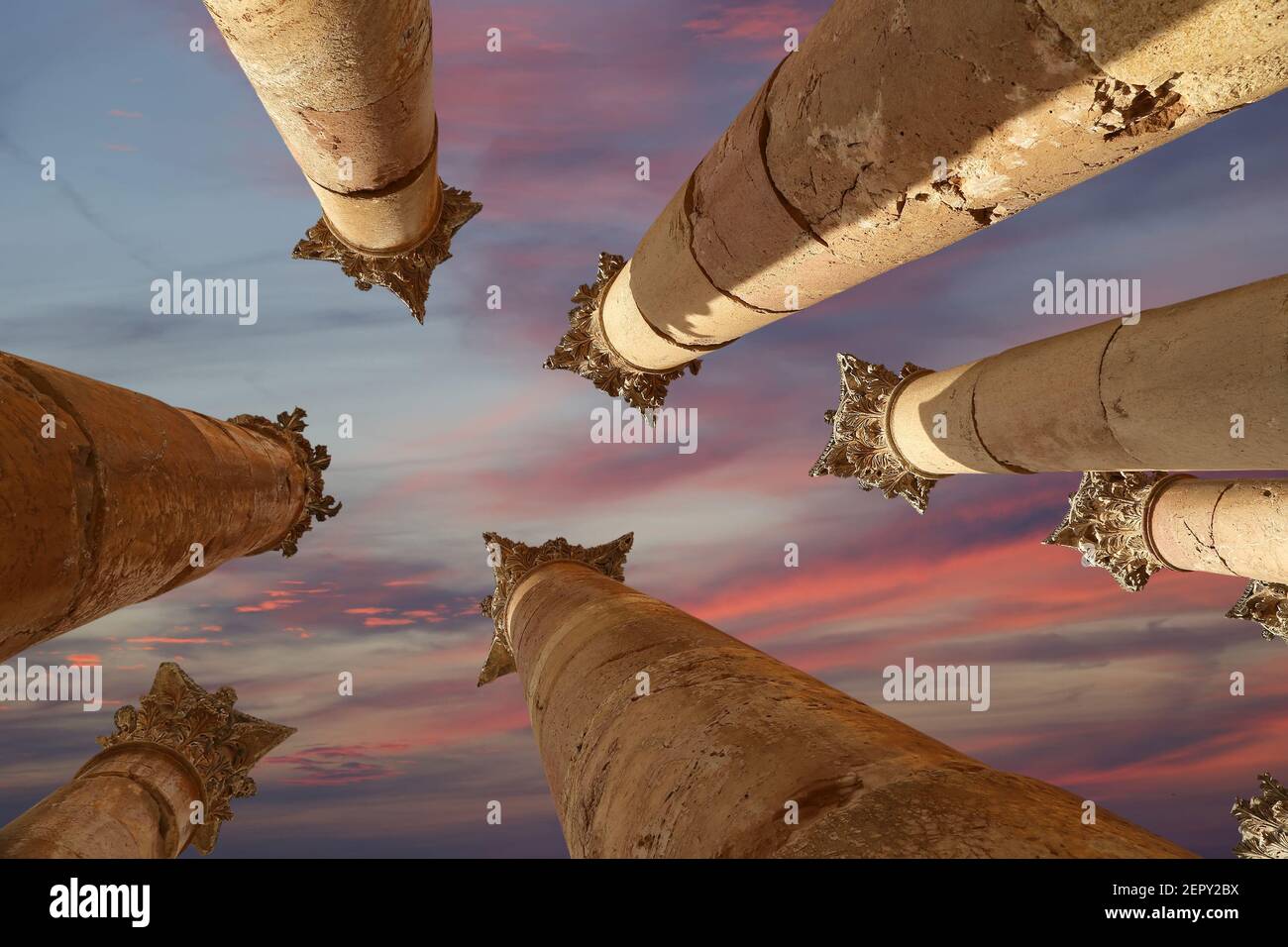 Roman Columns in the Jordanian city of Jerash (Gerasa of Antiquity ...