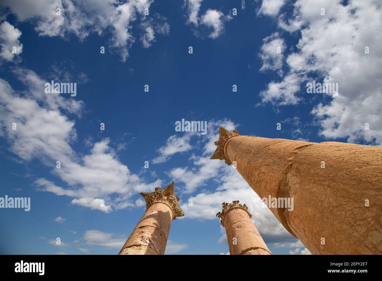 Roman Columns in in the Jordanian city of Jerash (Gerasa of Antiquity ...