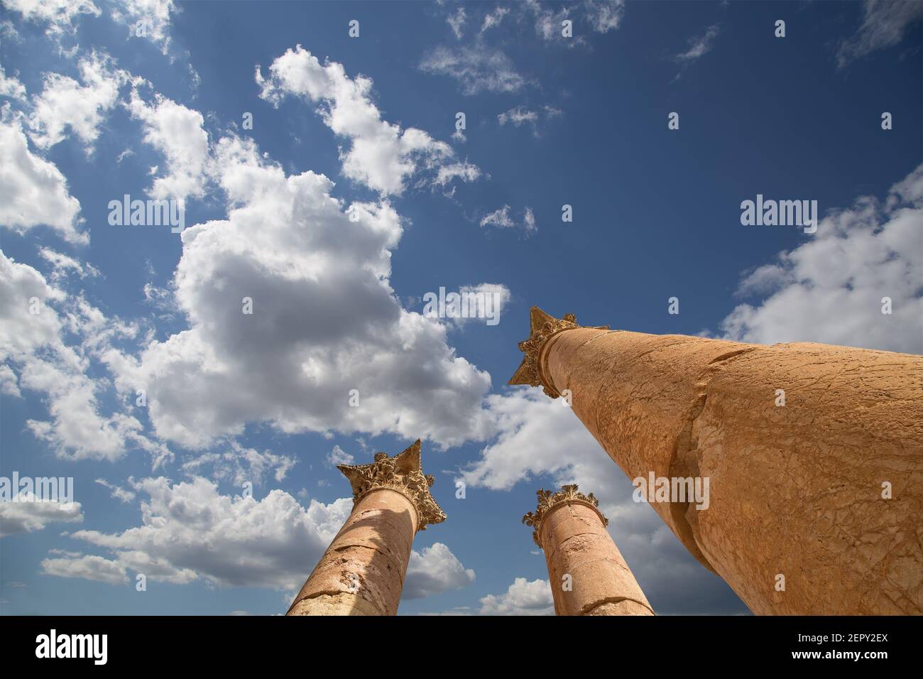 Roman Columns in in the Jordanian city of Jerash (Gerasa of Antiquity ...