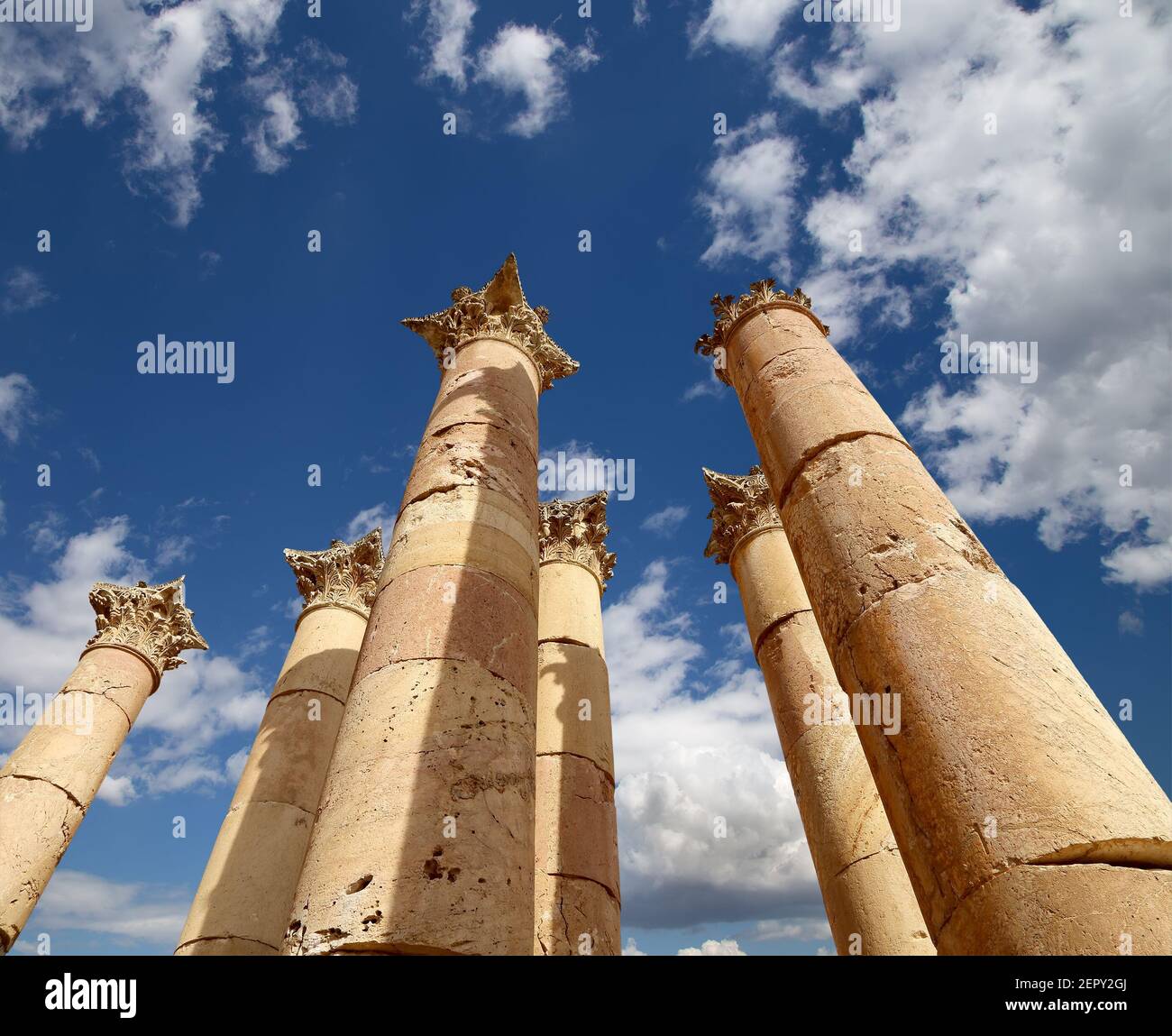 Roman Columns in the Jordanian city of Jerash (Gerasa of Antiquity ...