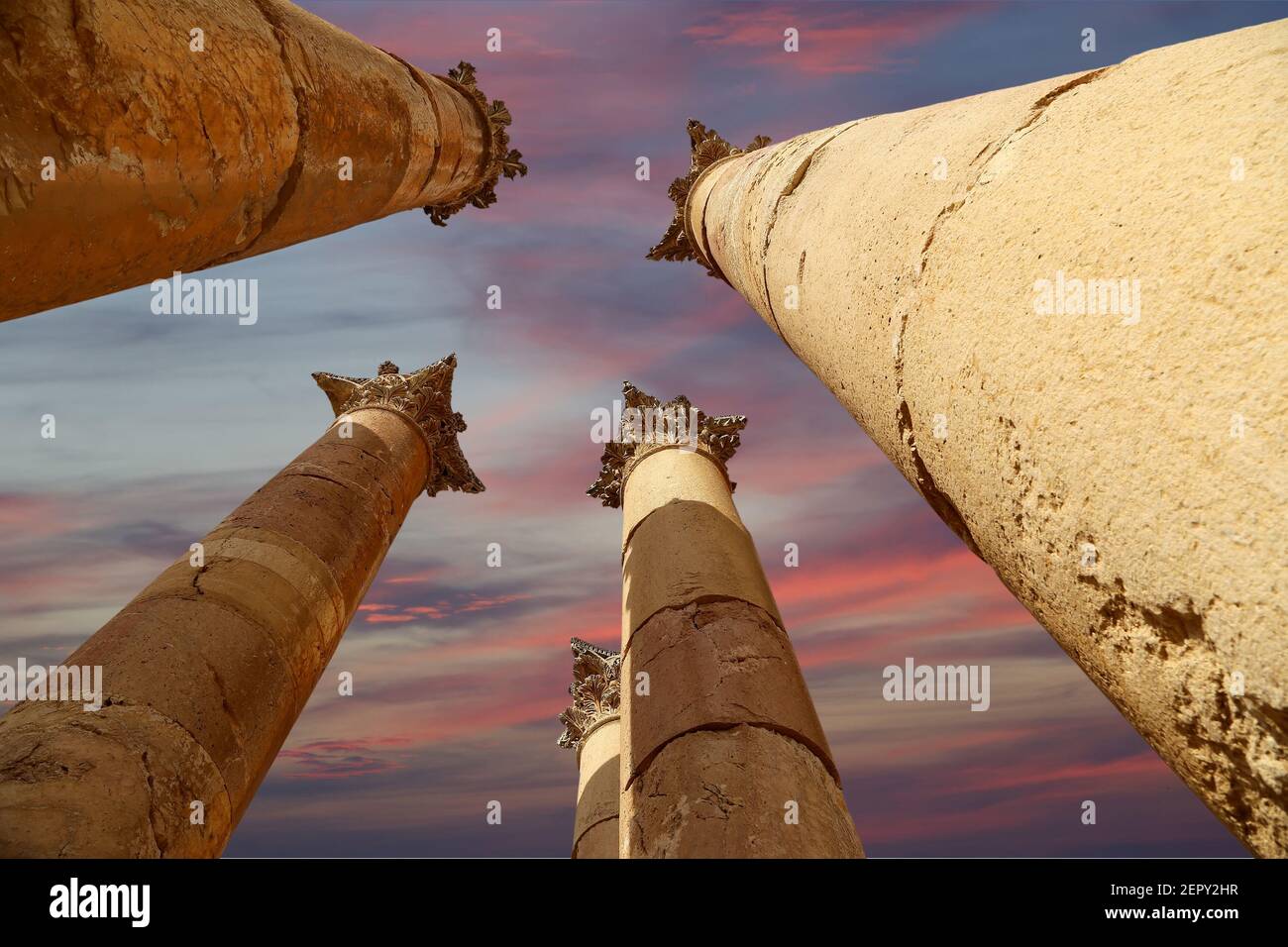 Roman Columns in the Jordanian city of Jerash (Gerasa of Antiquity ...