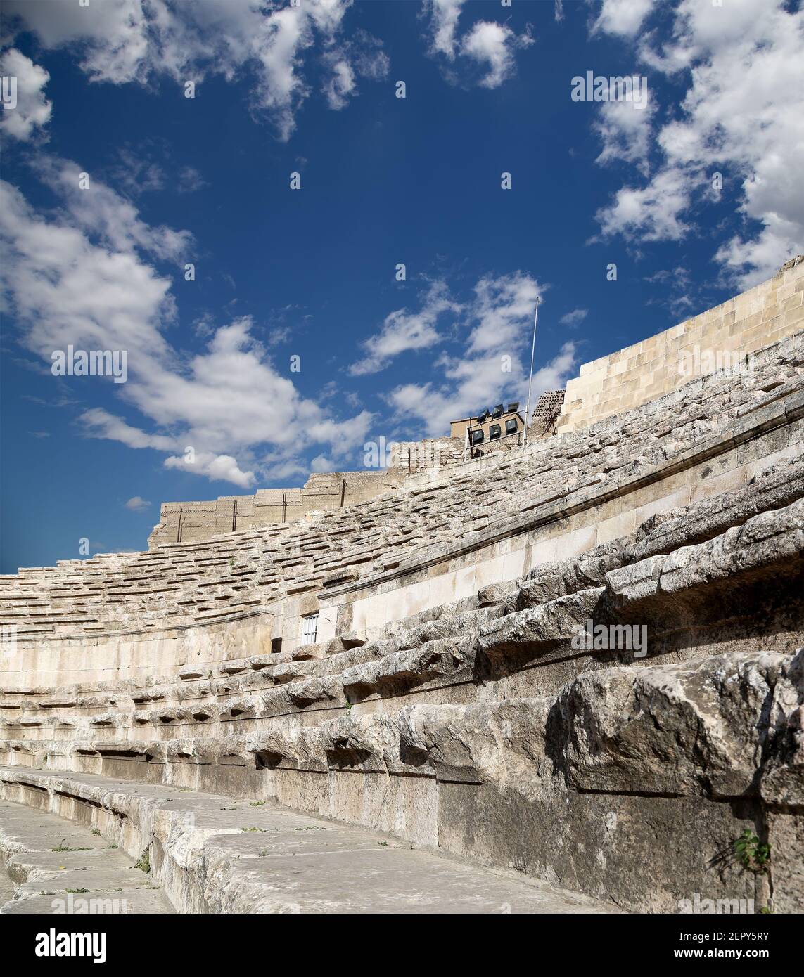 Roman Theatre in Amman, Jordan -- theatre was built the reign of ...