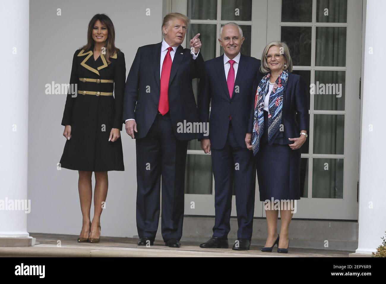 President Donald Trump and first lady Melania Trump greet Australian ...