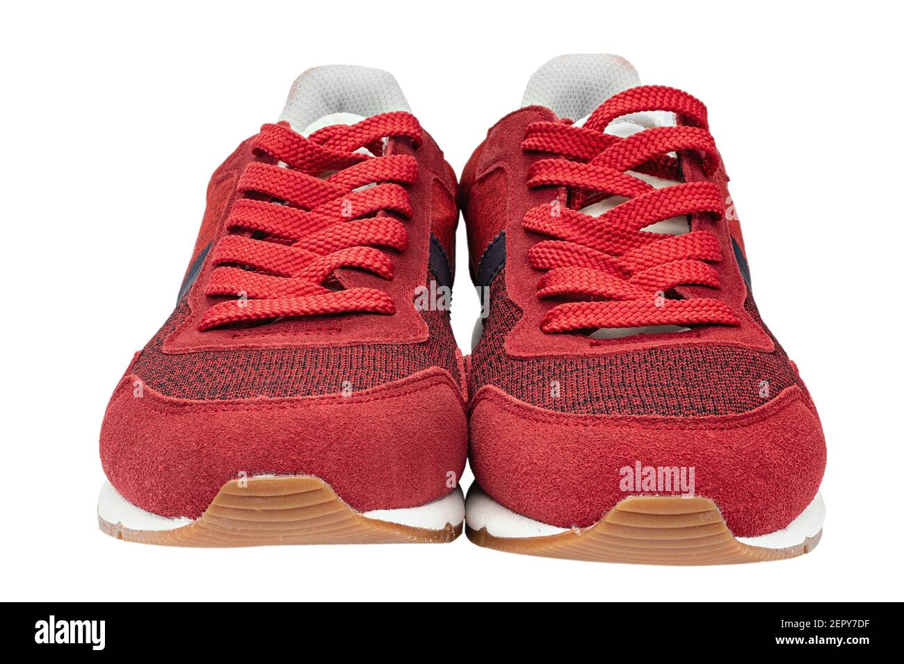 Red jogging sneakers for jogging isolated on white background. Sport ...