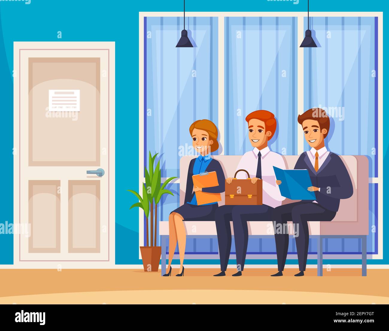 Recruitment hiring hunting hr cartoon characters composition with human ...