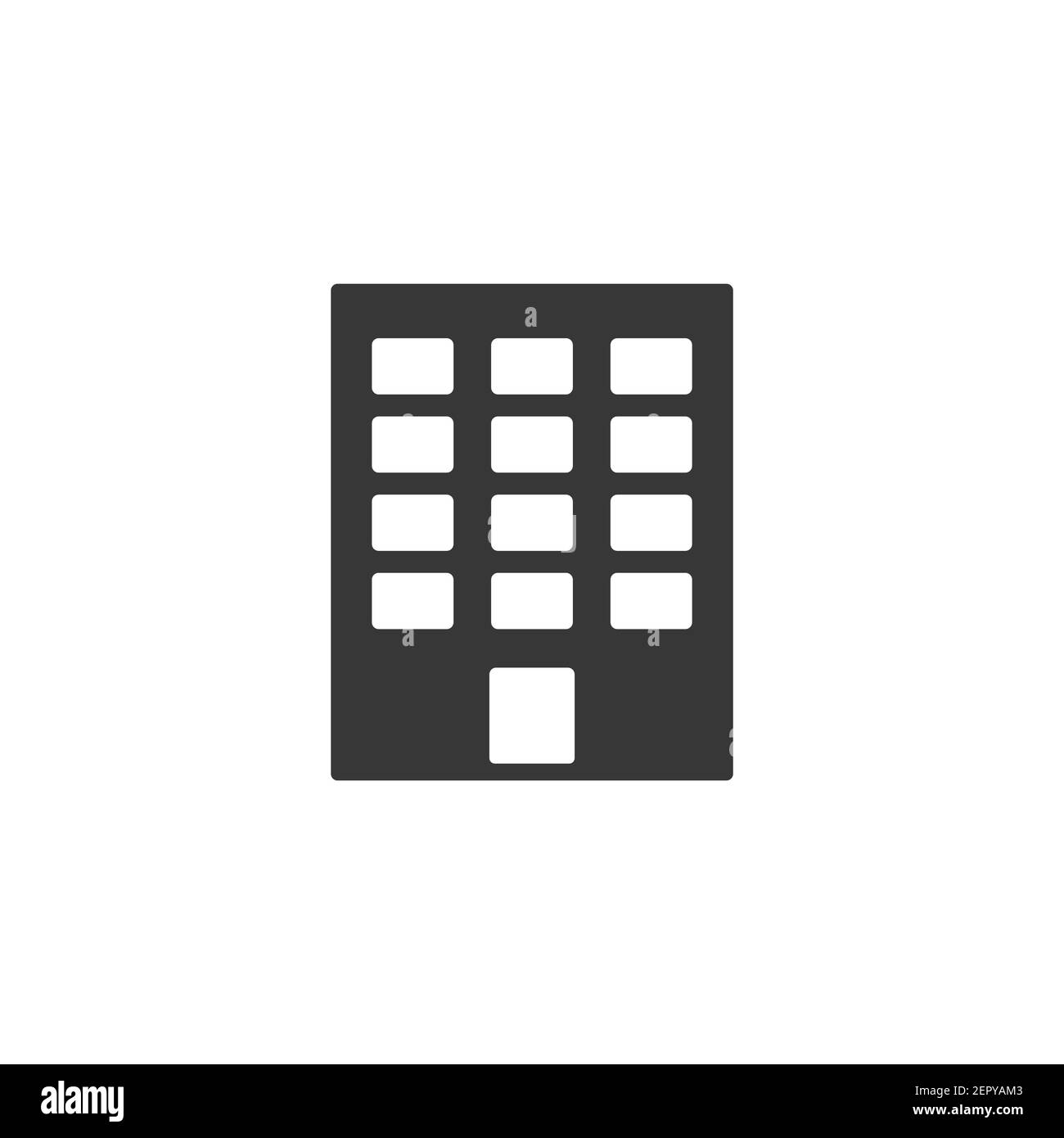 Apartment office building icon. Black building silhouette. Vector ... Apartment office building icon. Black building silhouette. Vector ...