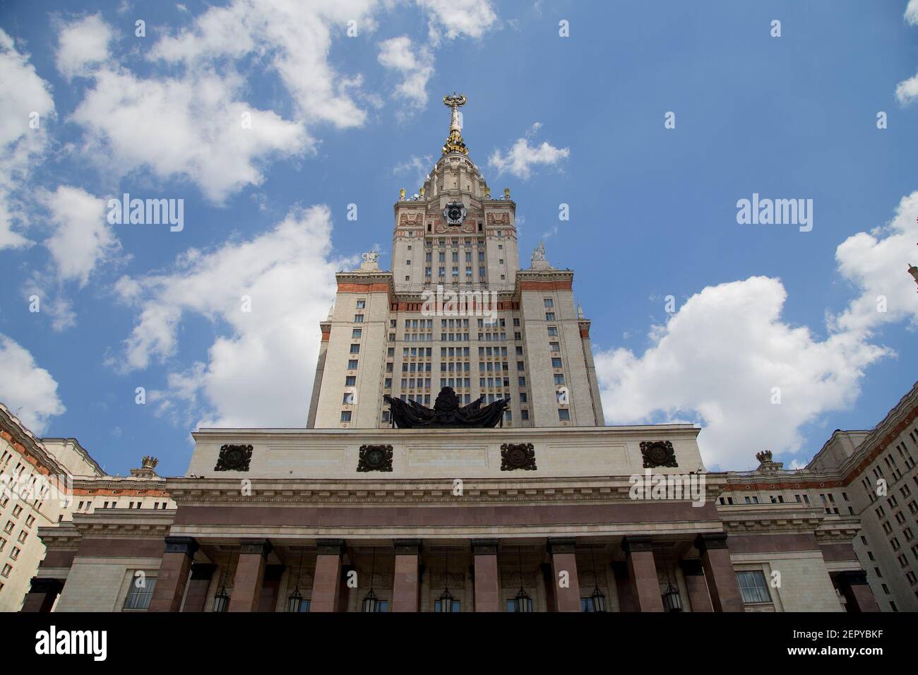 Lomonosov Moscow State University, main building, Russia Stock Photo ...