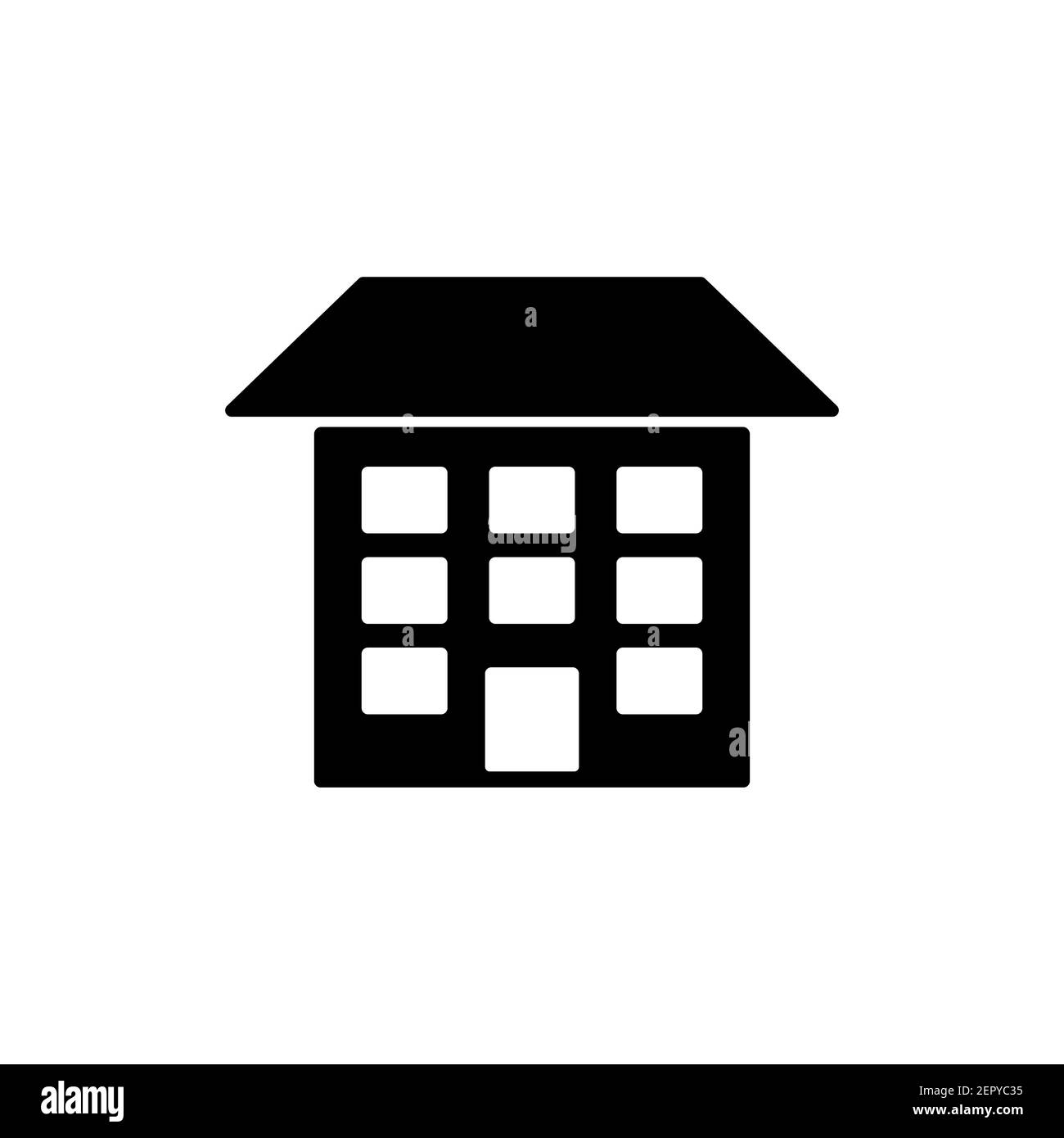 House icon. Building outline symbol. Real estate shape. Home silhouette ...