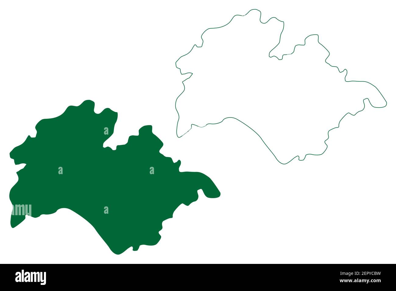 West Karbi Anglong district (Assam State, Republic of India) map vector ...