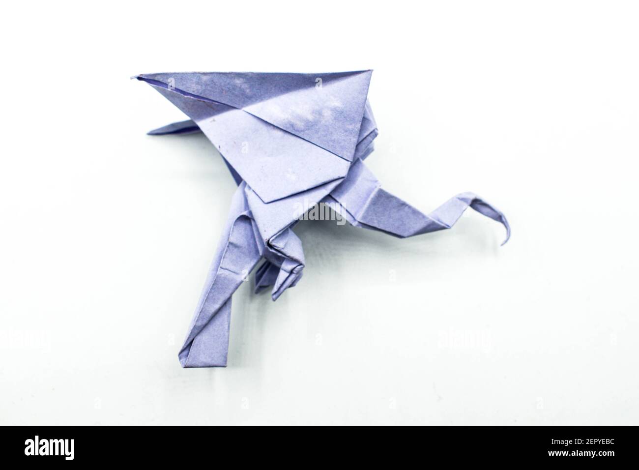 Gray origami eagle isolated on white background.Beautiful paper craft ...