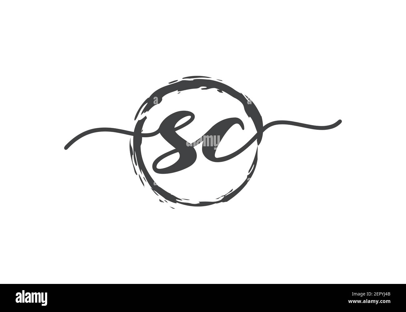 Initial Monogram Letter S C Logo Design Vector Template. S C Letter ...