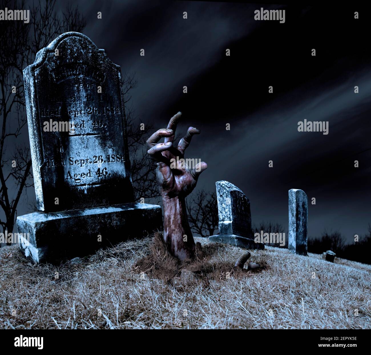 Scary Zombie Coming Out Of Grave