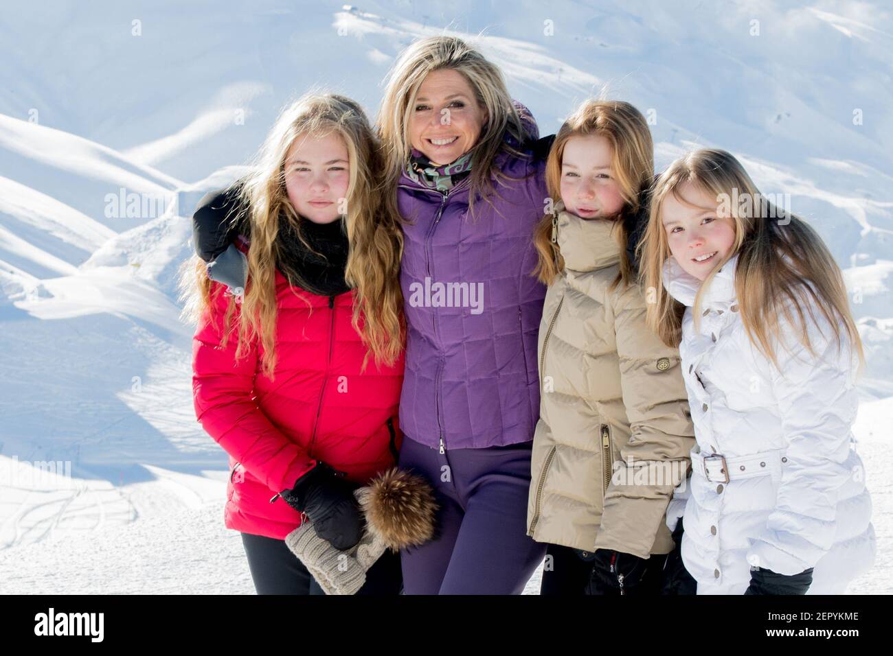 Queen Maxima with their daughters Princess Amalia, Princess Alexia and ...