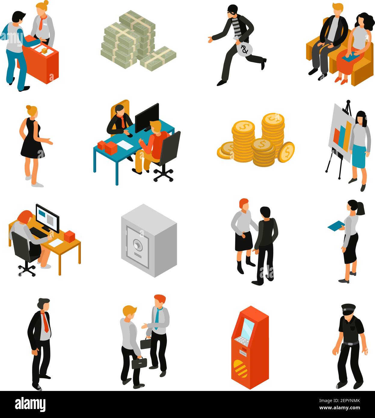 Bank teller Stock Vector Images - Alamy